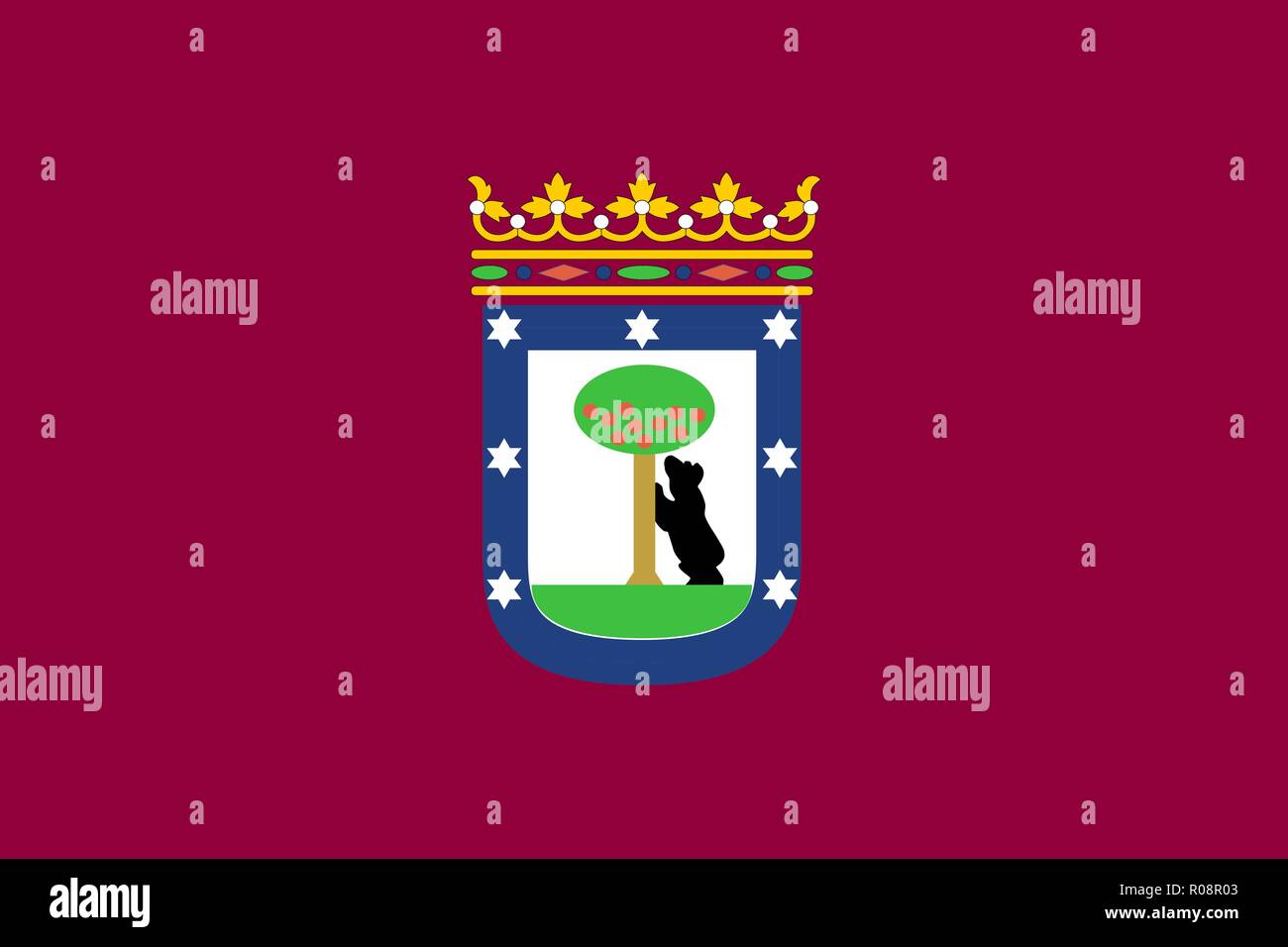 Simple flag of Madid. Correct size, proportion colors Stock Vector ...