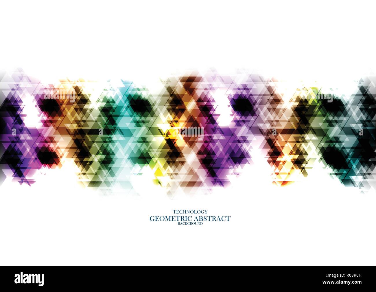 Geometric technological rainbow digital triangle abstract background ...