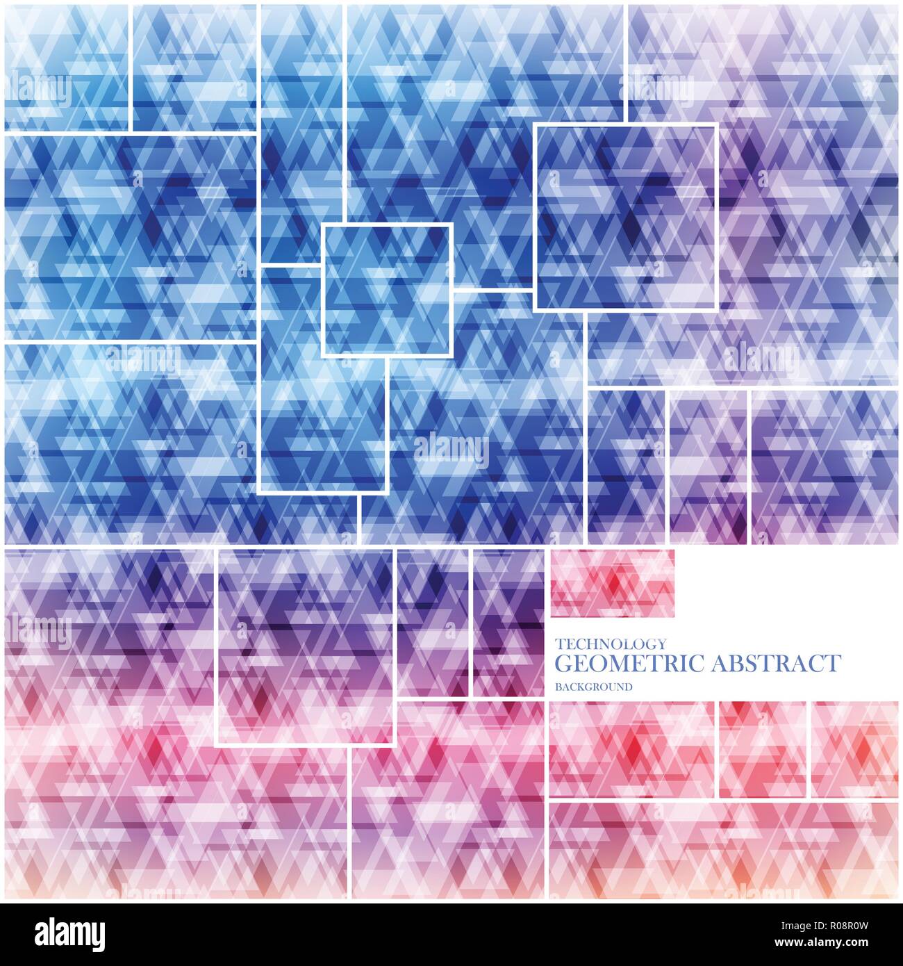 Geometric technological square abstract background vector design Stock ...