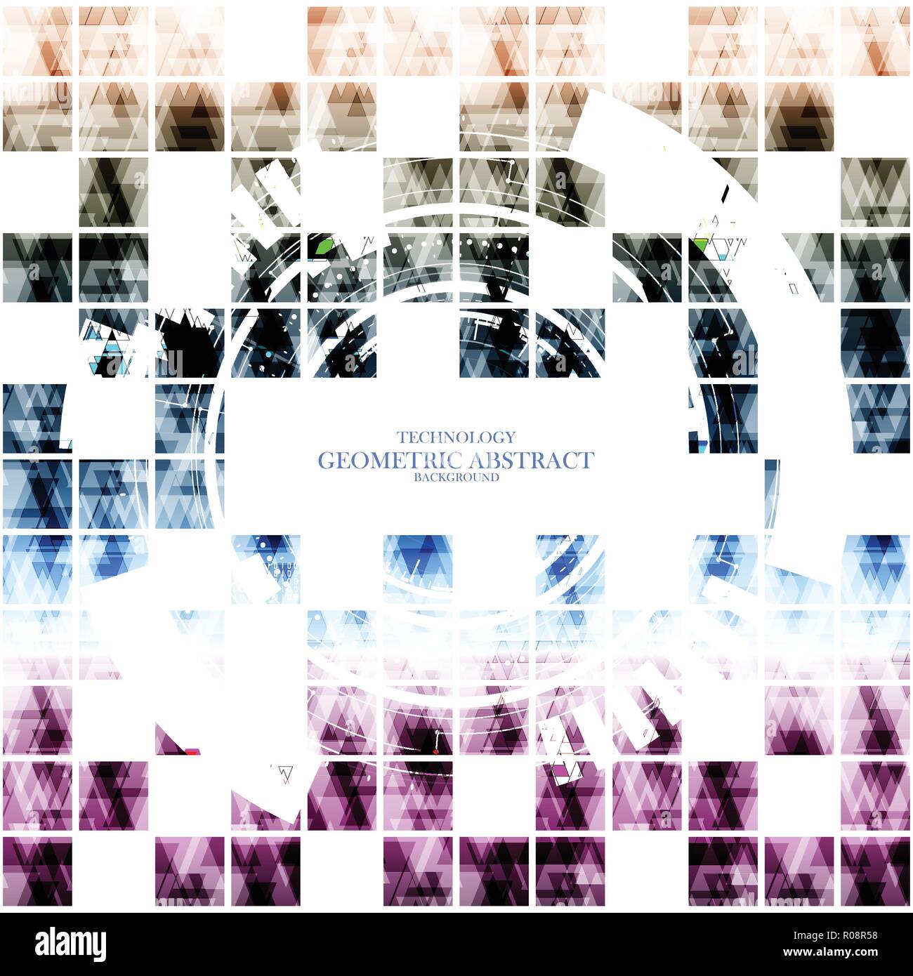 Geometric technological digital abstract modern square interface ...