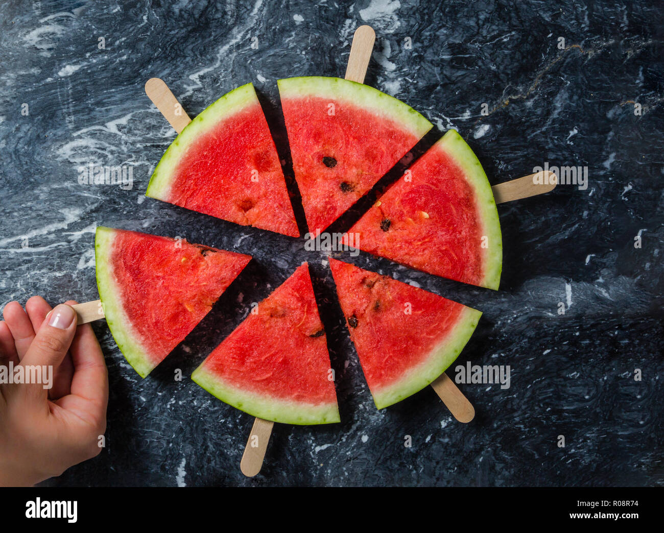 Watermelon slices - healthy lifestyle concept. Fresh low carb diet. Top ...