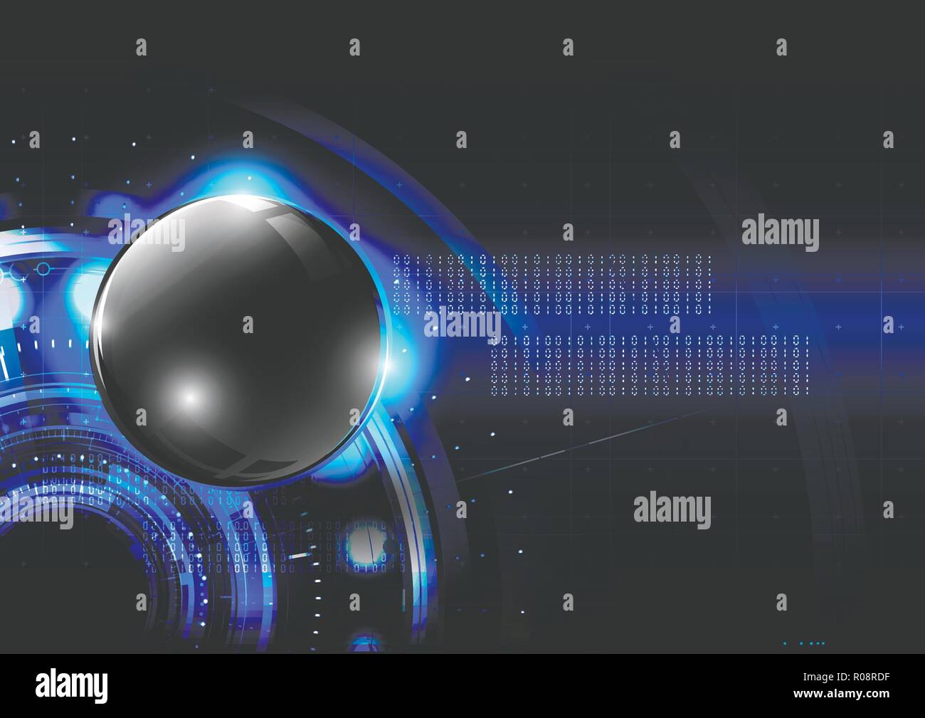 Technological global button modern sphere abstract background vector ...