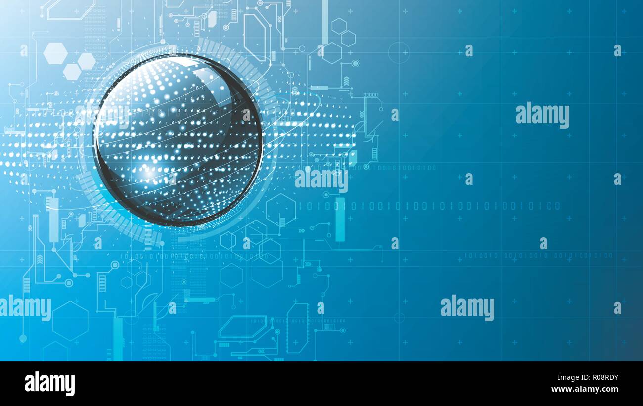 Technological global communication modern blueprint abstract background vector design Stock ...