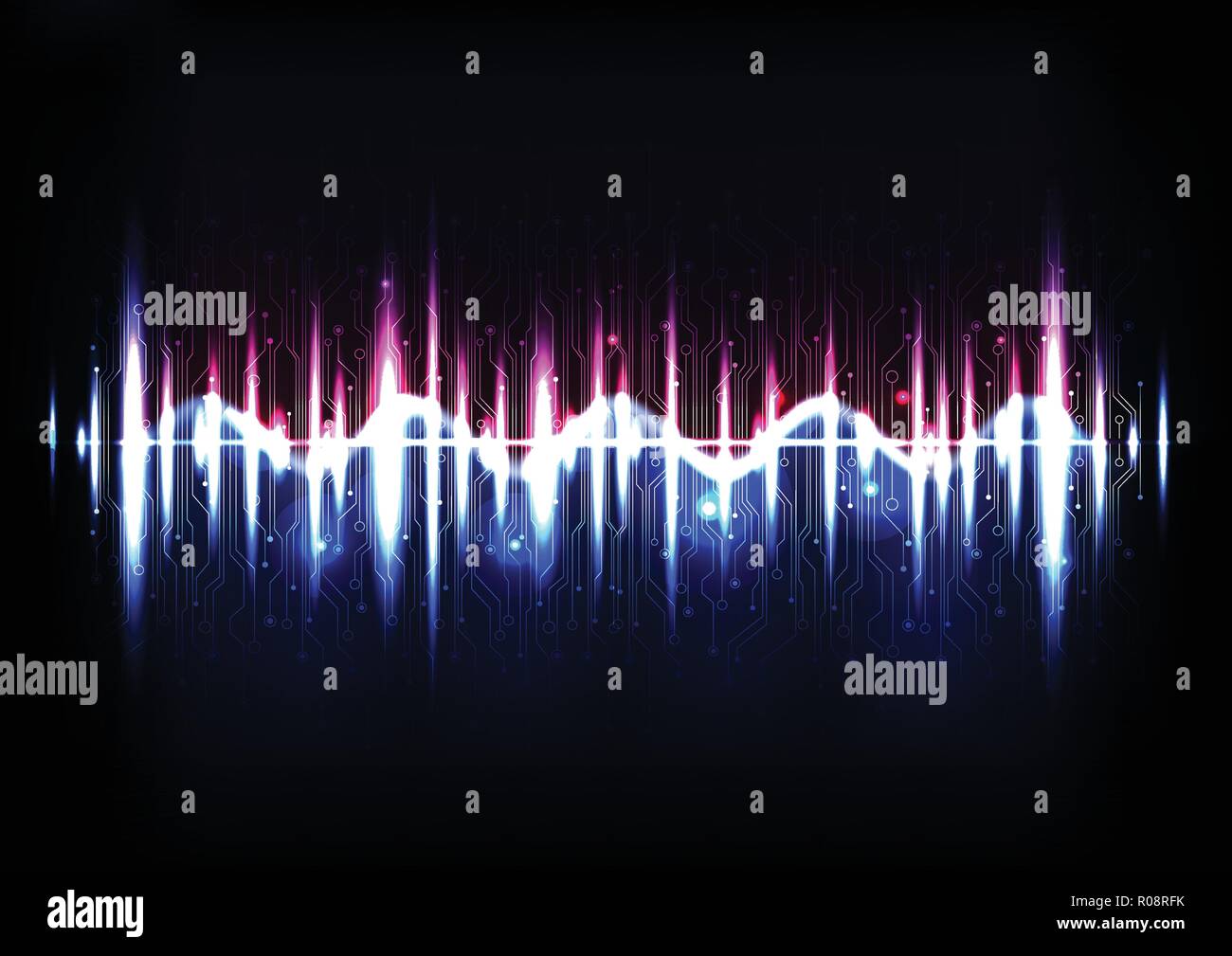 Technological abstract digital pulse circuit background vector design ...