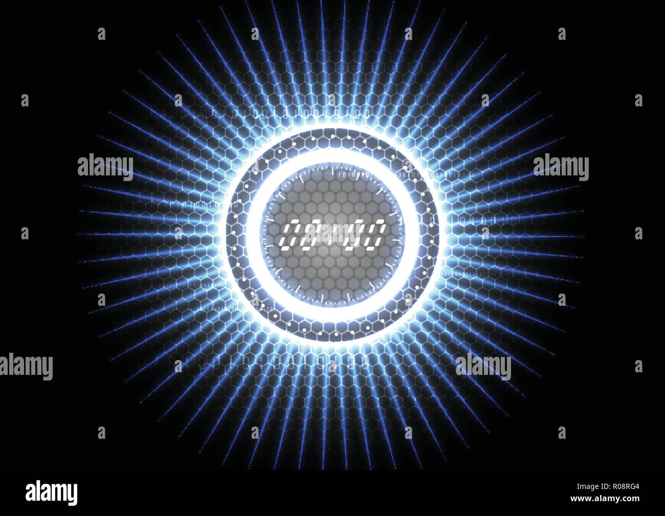 Vector neon clock hi-res stock photography and images - Alamy