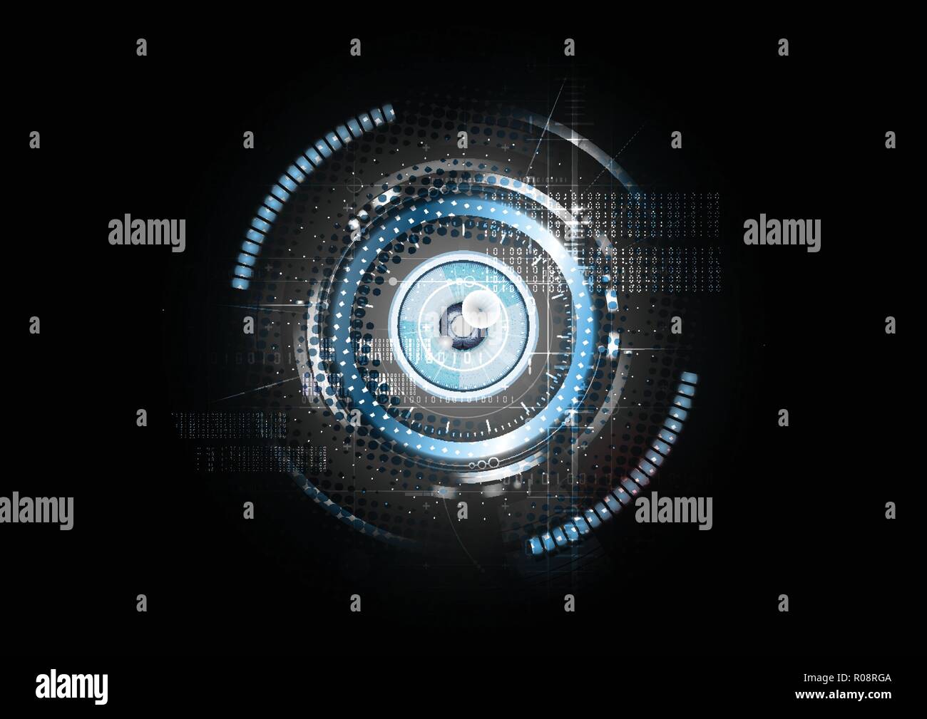 Technological abstract retina scanning concept background vector design ...