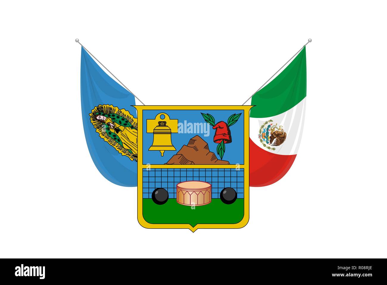 Simple flag state of Mexico, Hidalgo Stock Vector Image & Art - Alamy