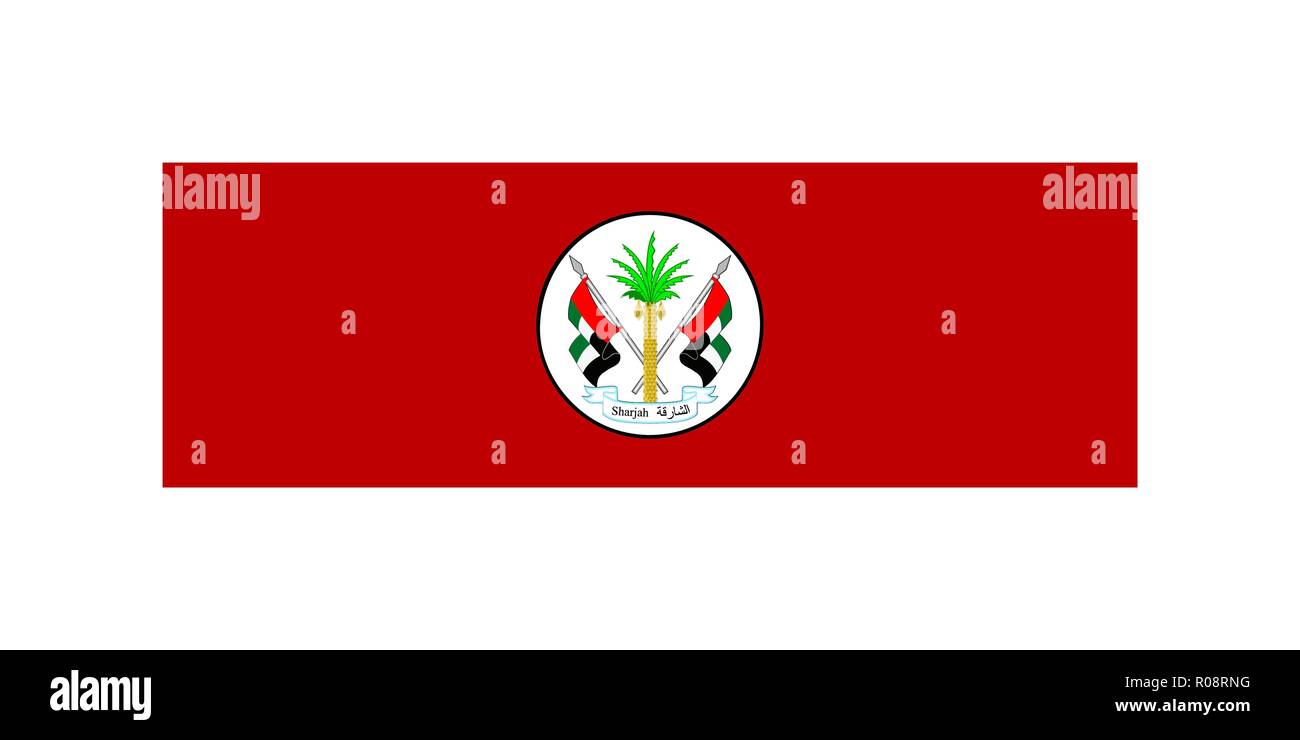 Simple flag of Sharjah is a emirate of the United Arab Emirates Stock ...