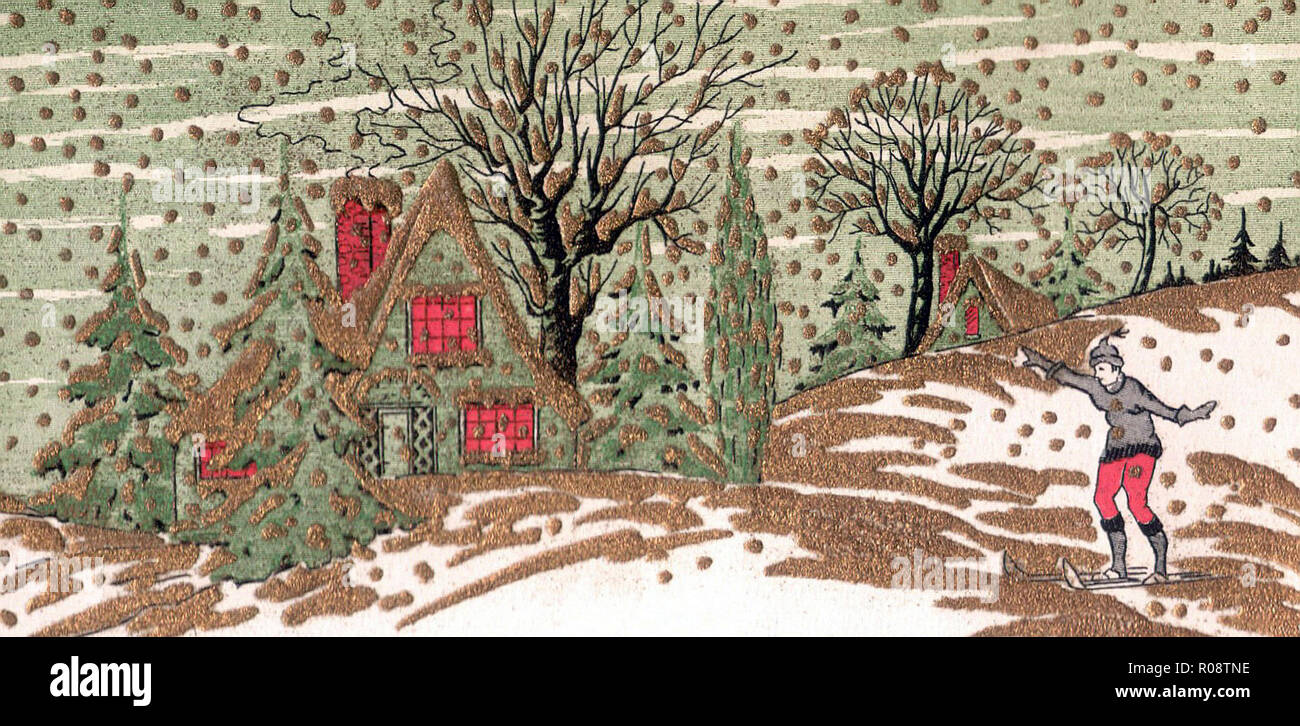 antique christmas card design Stock Photo - Alamy