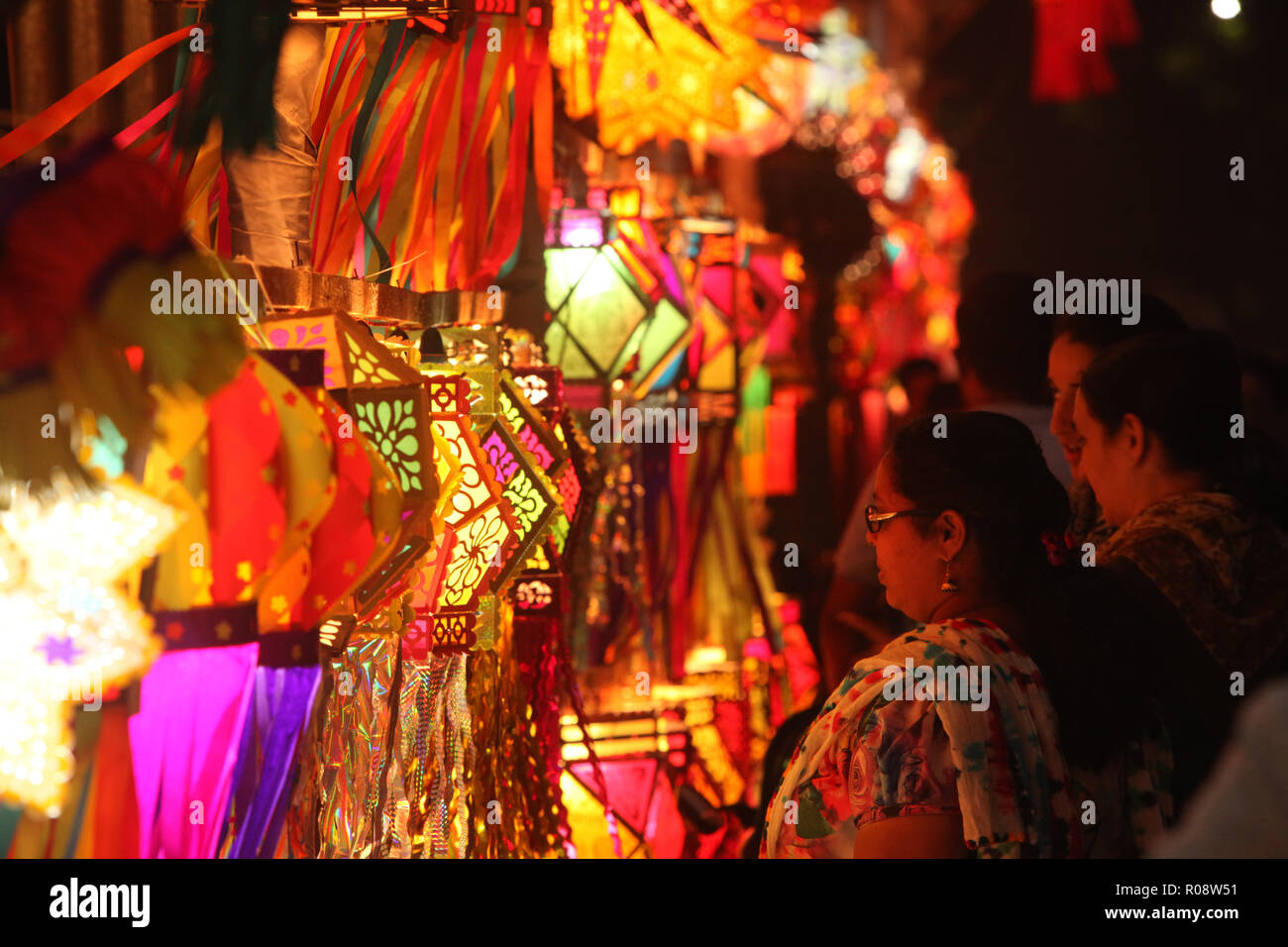 Pune, India - November 2018: Indian people shopping for traditional ...