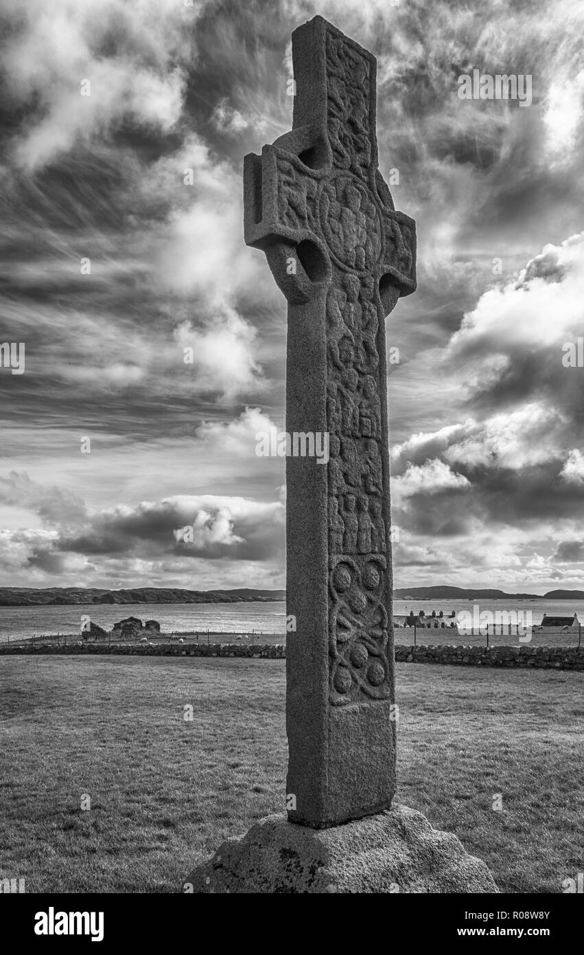 St Martin's Cross, Iona Stock Photo - Alamy