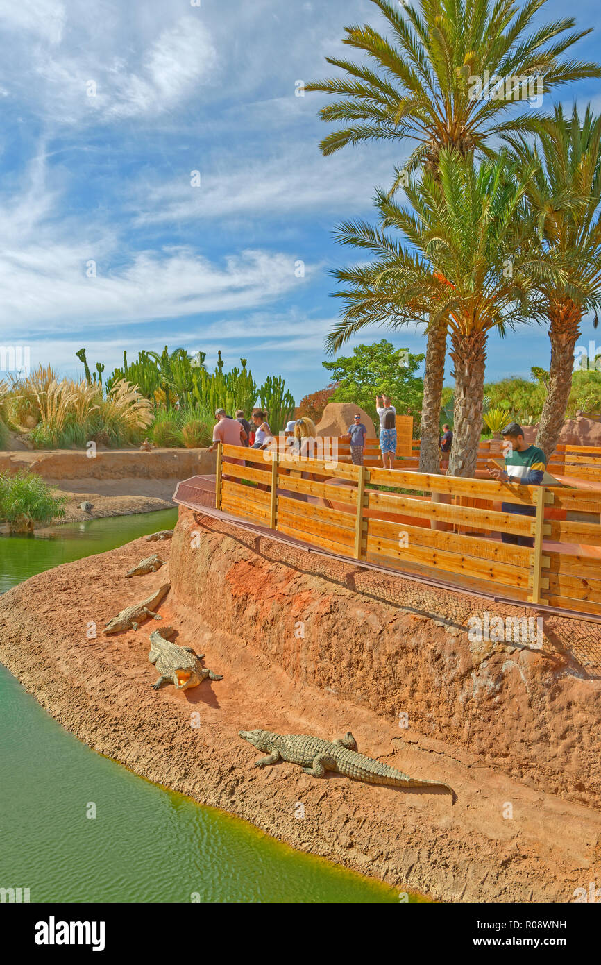 Crocodile enclosures at Croco Park, Agadir, Souss-Massa Province ...