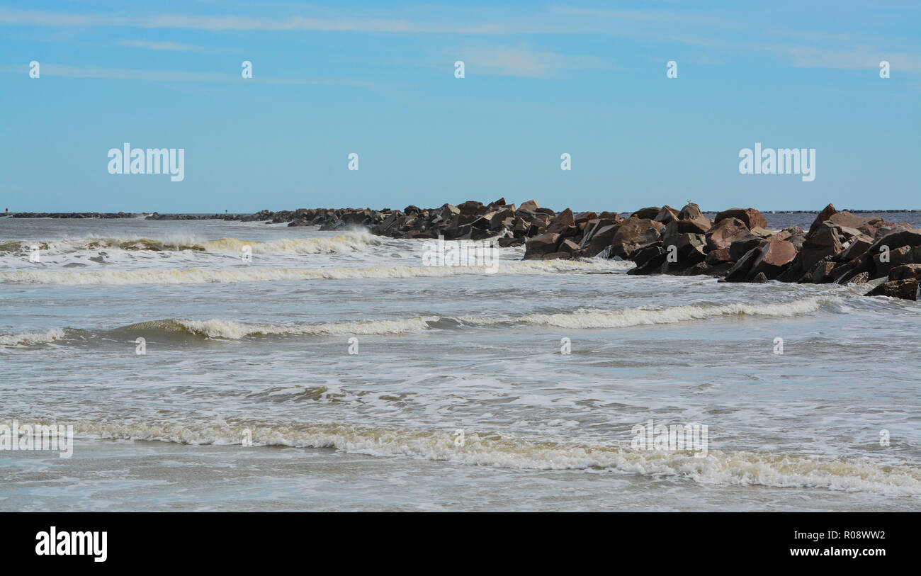 North Jetty at Huguenot Memorial Park in Duval County, Atlantic Ocean ...