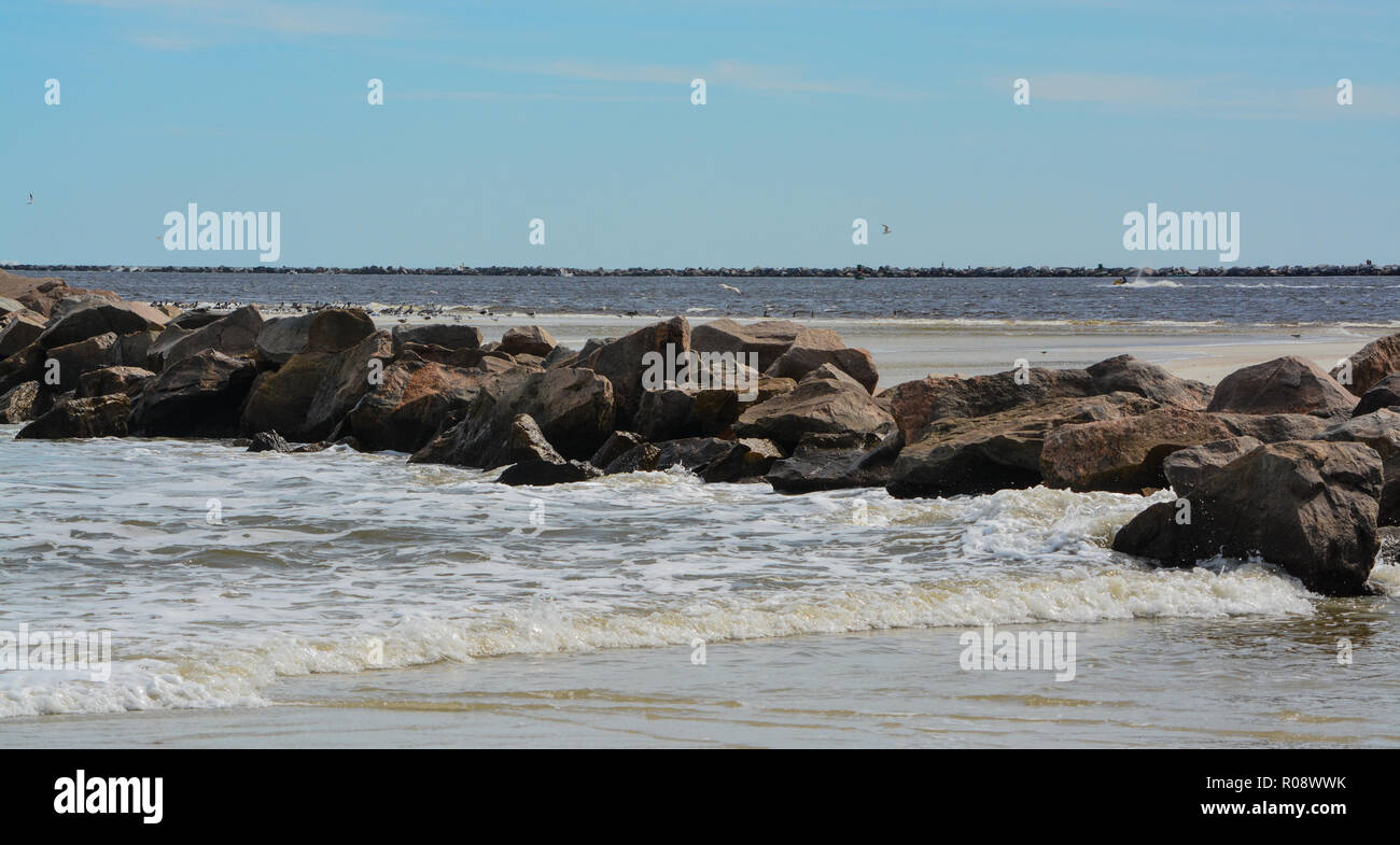North Jetty at Huguenot Memorial Park in Duval County, Atlantic Ocean ...