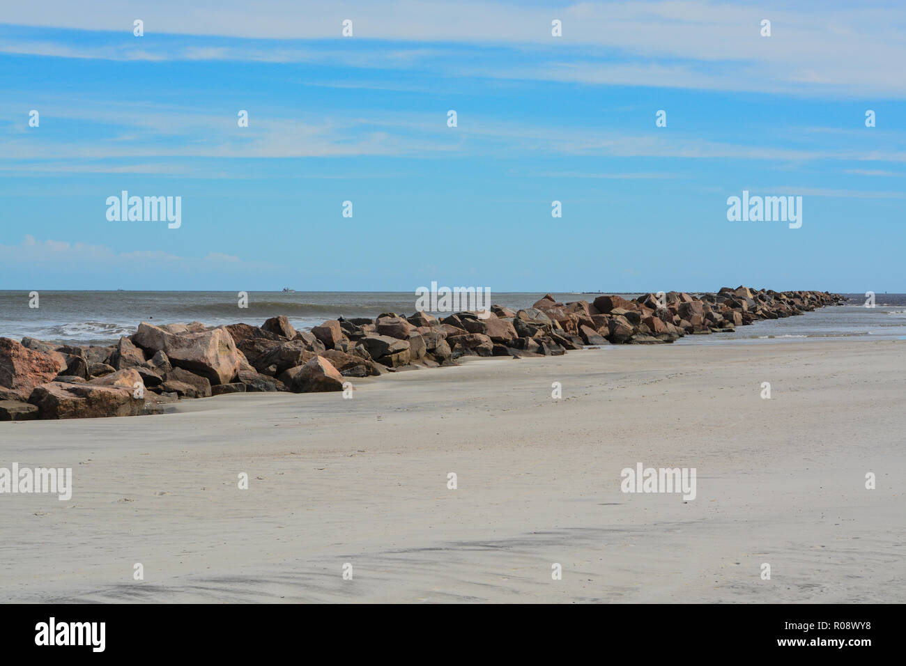 North Jetty at Huguenot Memorial Park in Duval County, Atlantic Ocean ...