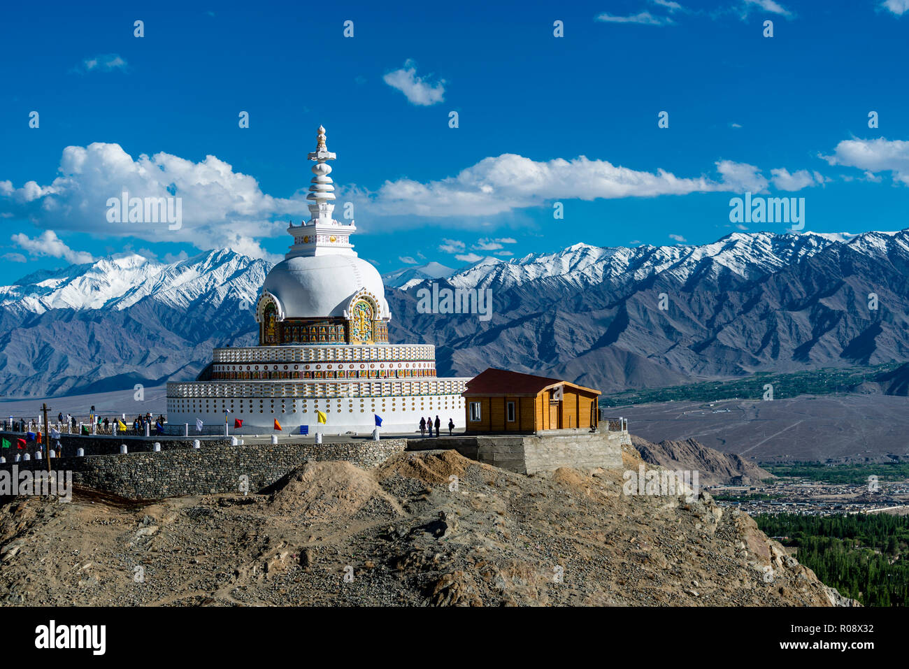 Shanti Stupa is a Buddhist white-domed stupa on a hilltop in Changspa ...