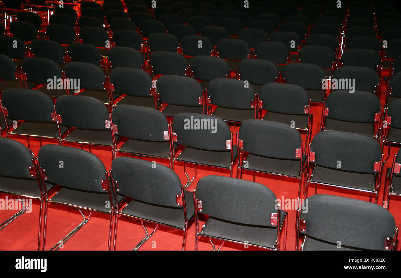 Rows of empty seats of an empty conference hall Stock Photo - Alamy