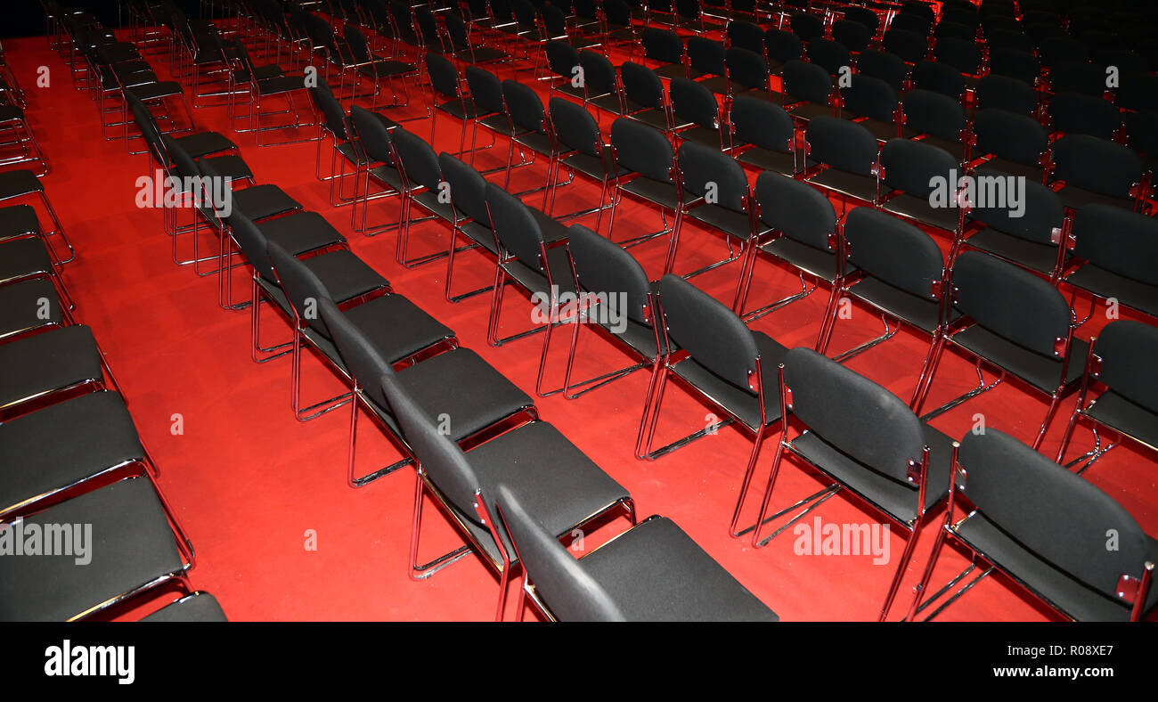 Rows of empty seats of an empty conference hall Stock Photo - Alamy