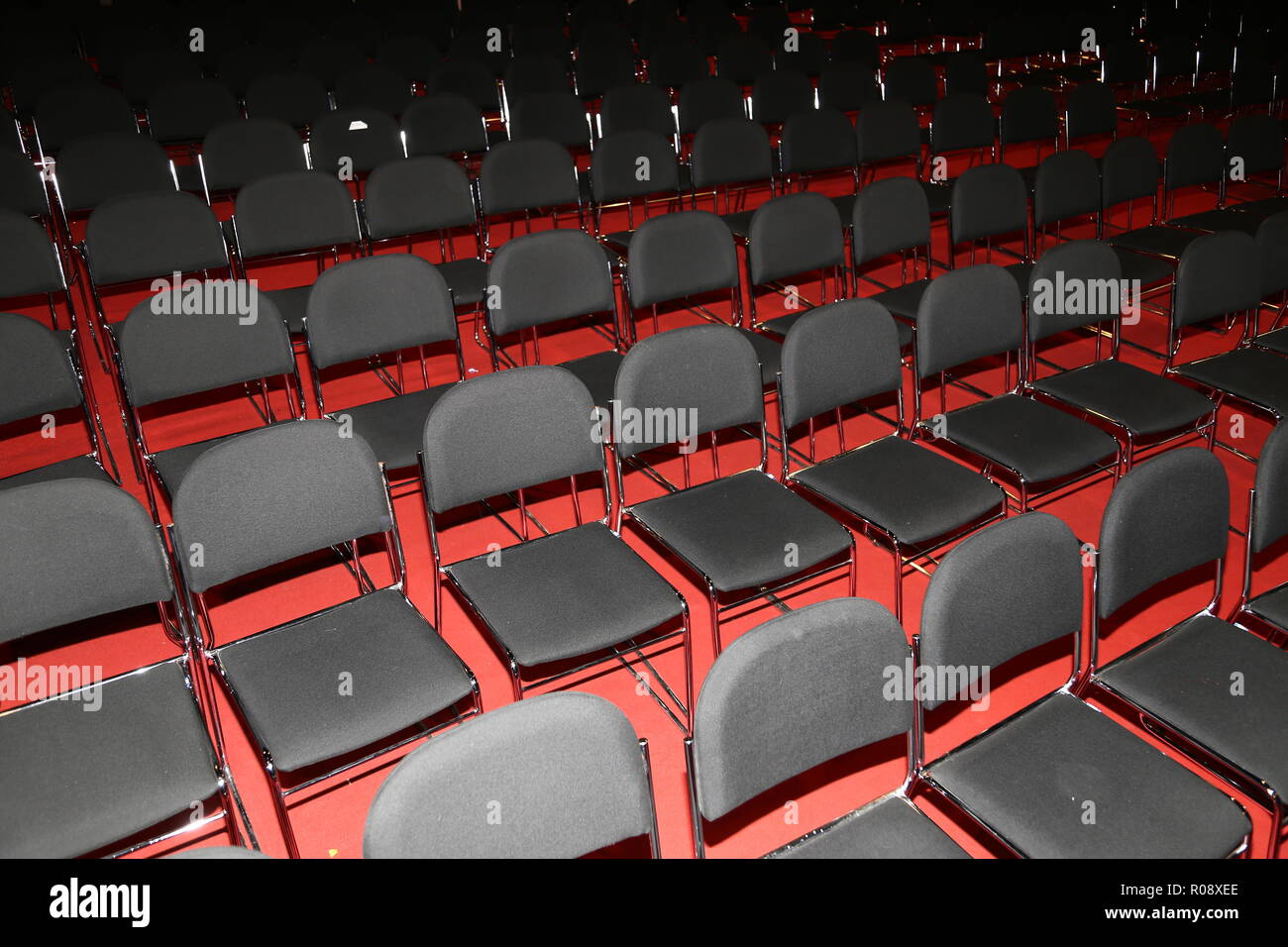 Rows of empty seats of an empty conference hall Stock Photo - Alamy