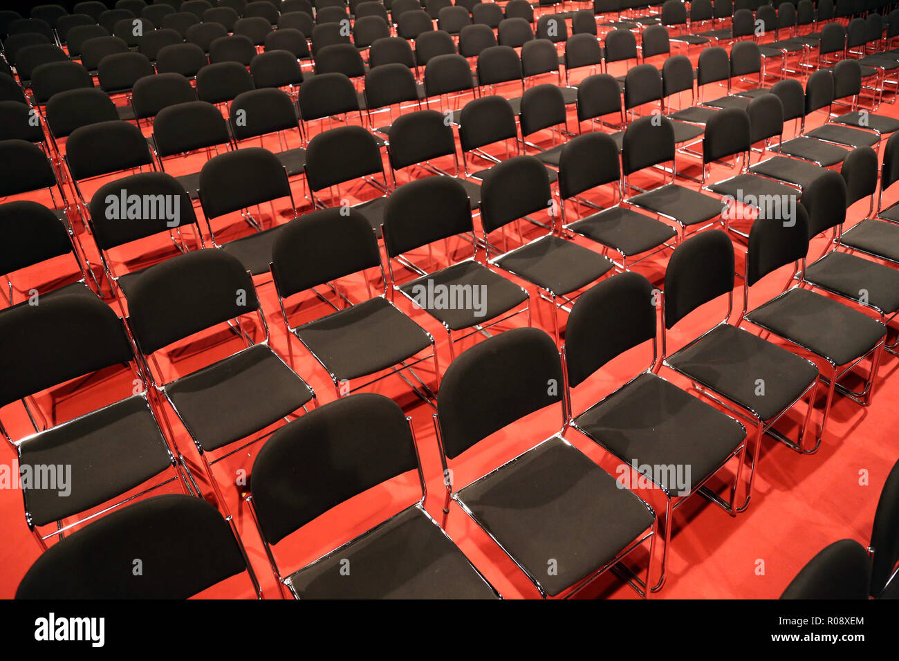 Rows of empty seats of an empty conference hall Stock Photo - Alamy