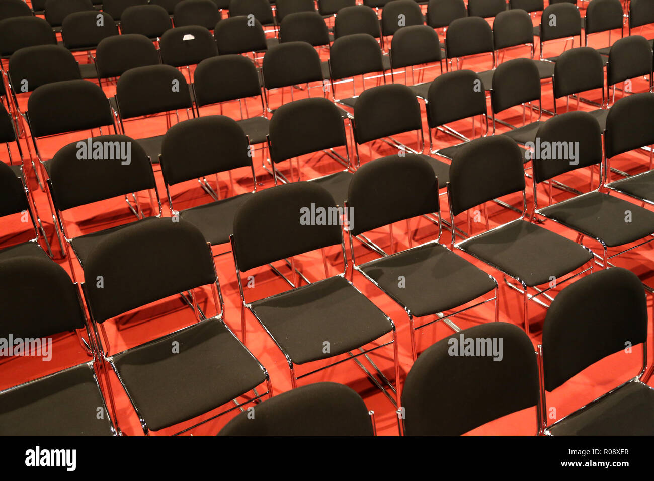 Rows of empty seats of an empty conference hall Stock Photo - Alamy
