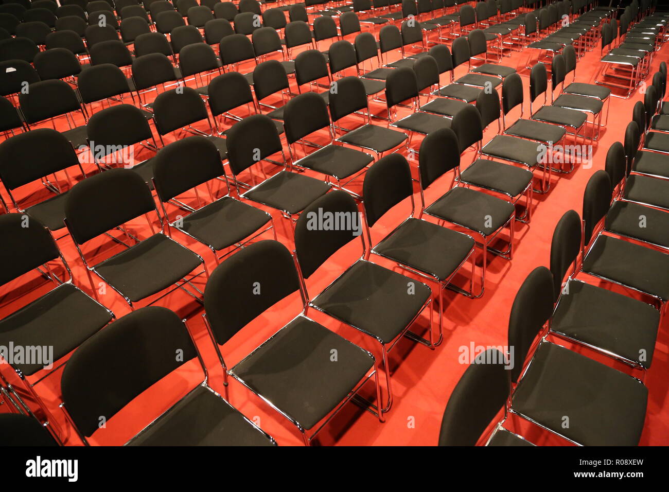 Rows of empty seats of an empty conference hall Stock Photo - Alamy