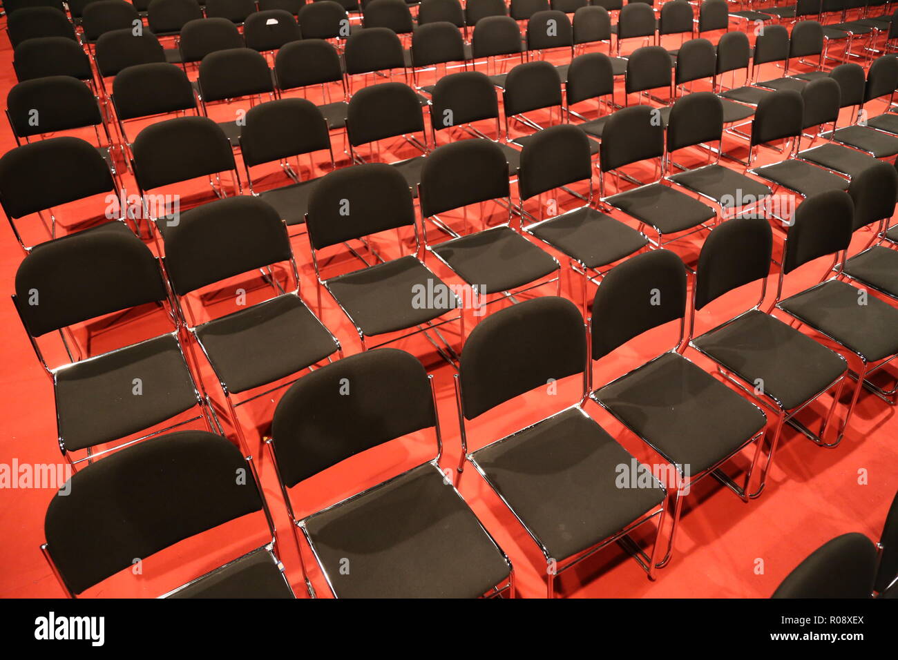 Rows of empty seats of an empty conference hall Stock Photo - Alamy