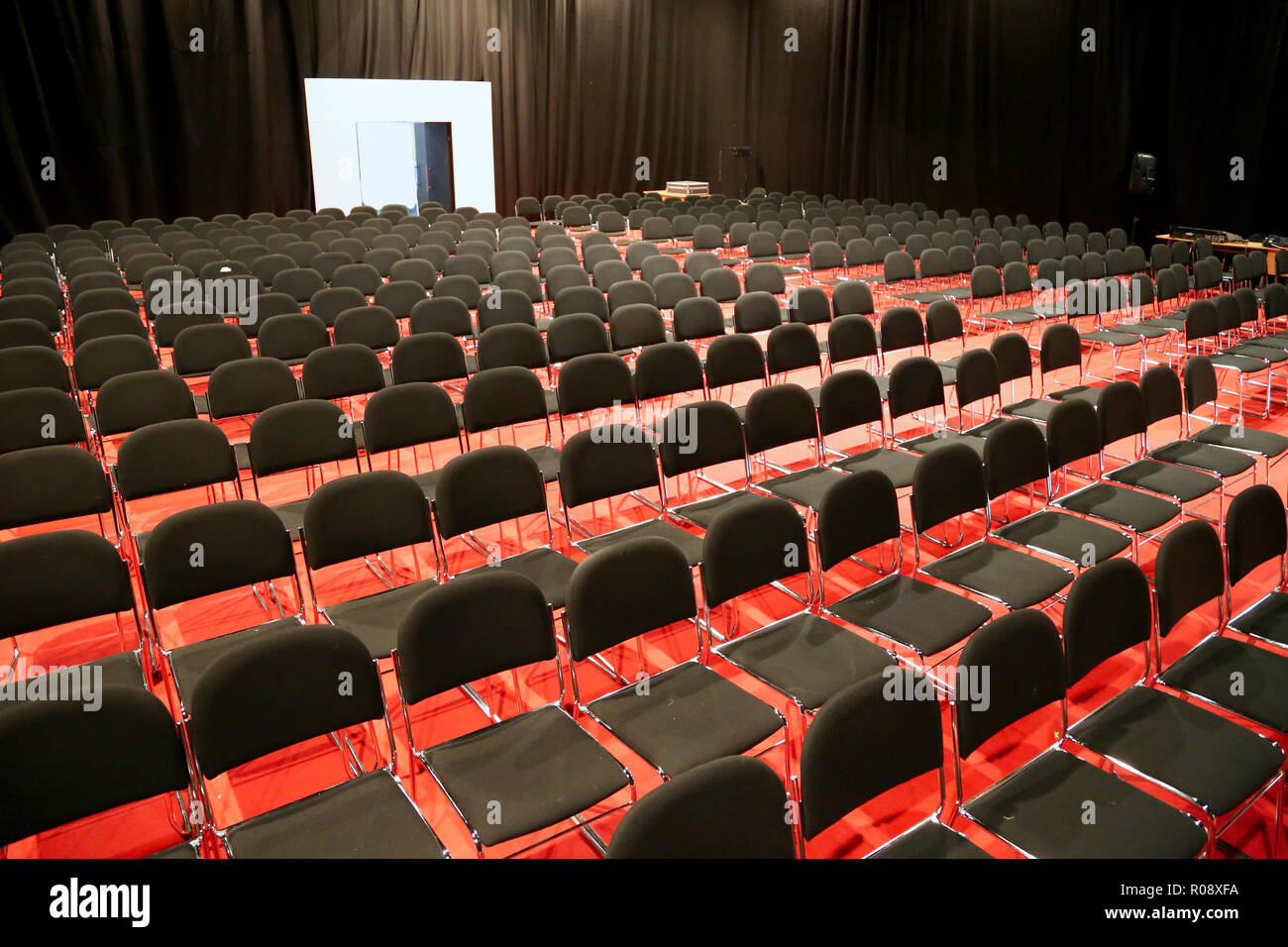 Rows of empty seats of an empty conference hall Stock Photo - Alamy