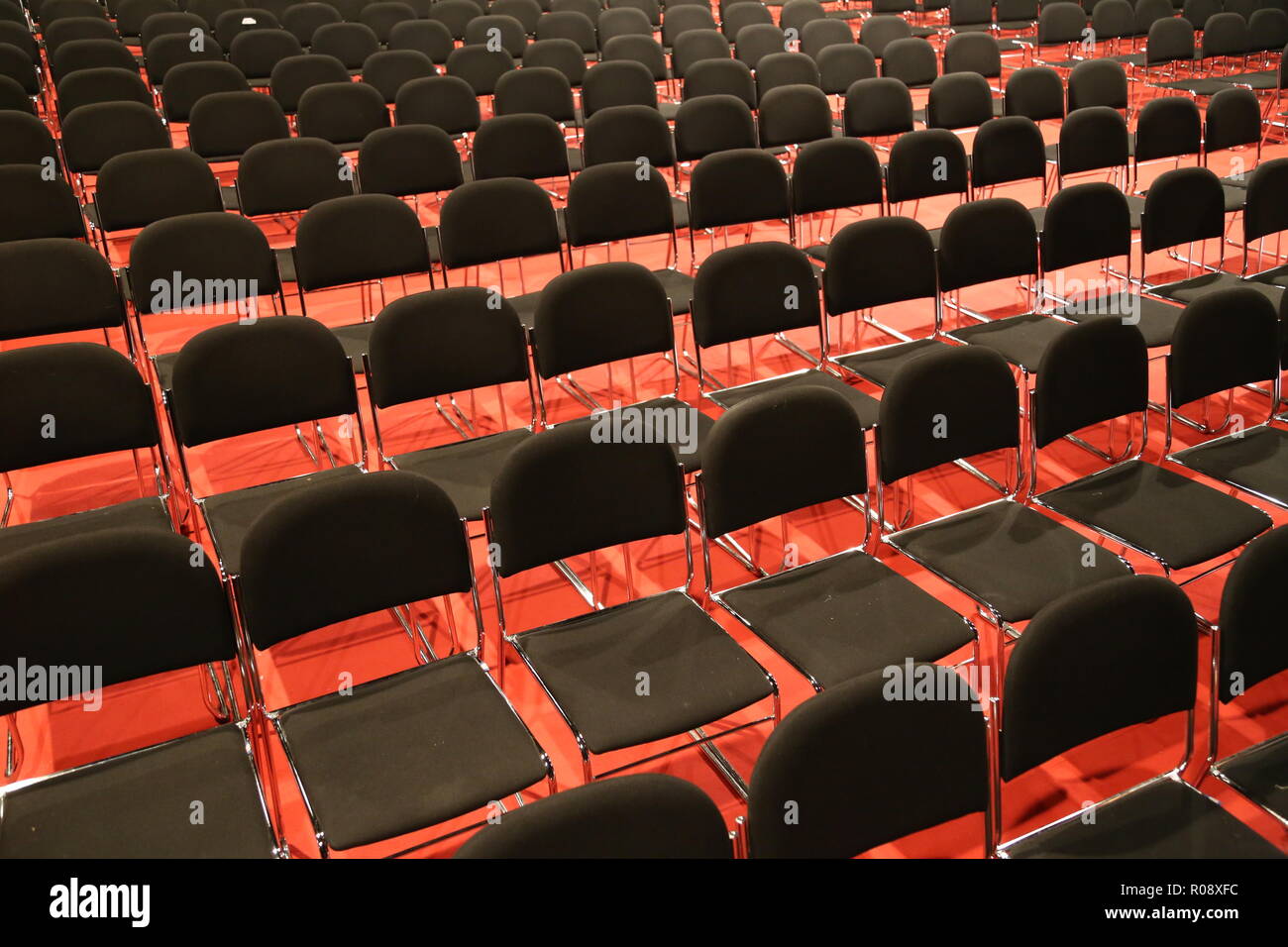 Rows of empty seats of an empty conference hall Stock Photo - Alamy