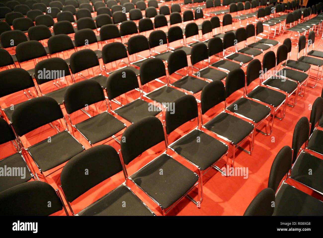 Rows of empty seats of an empty conference hall Stock Photo - Alamy