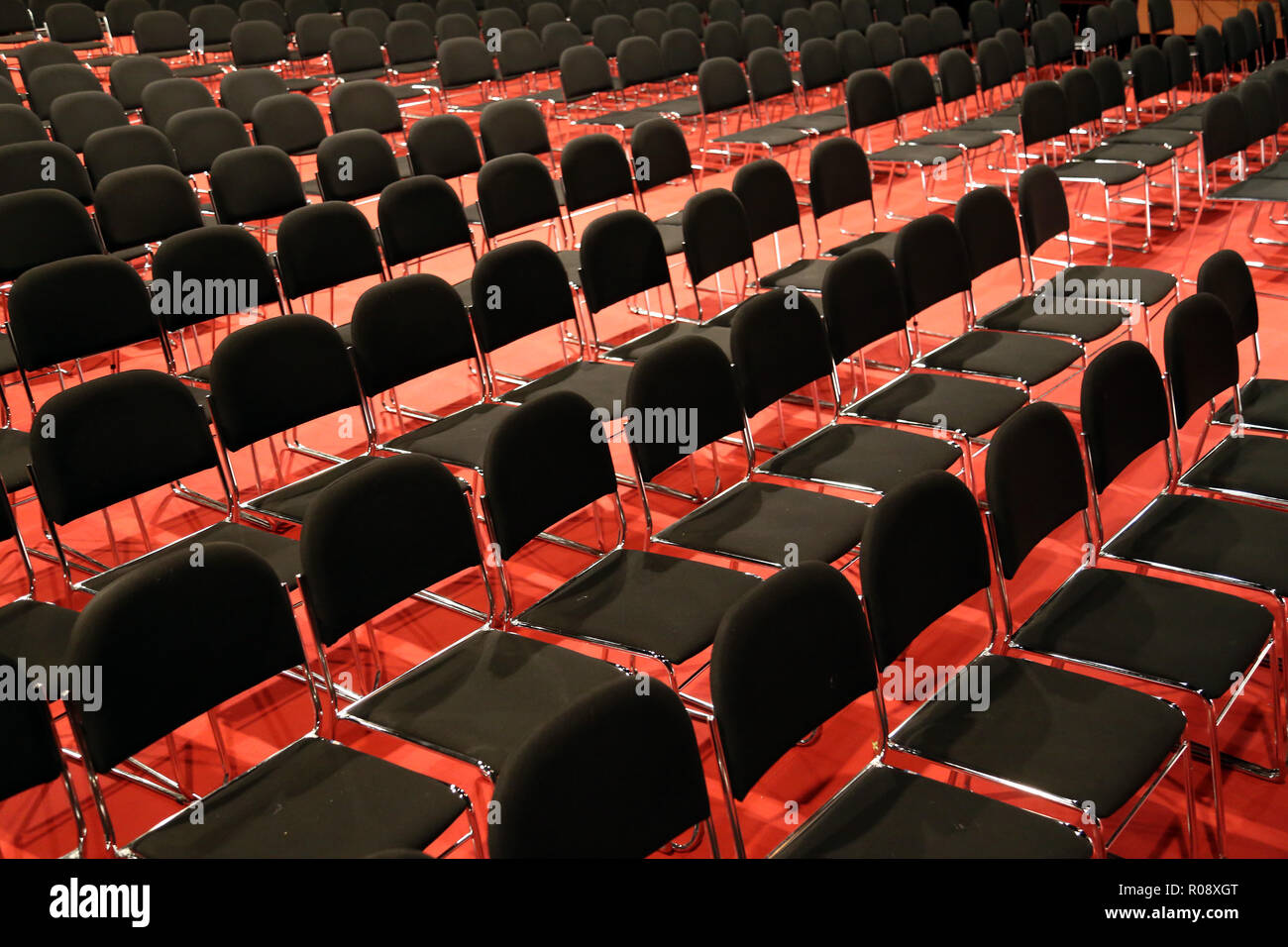Rows of empty seats of an empty conference hall Stock Photo - Alamy