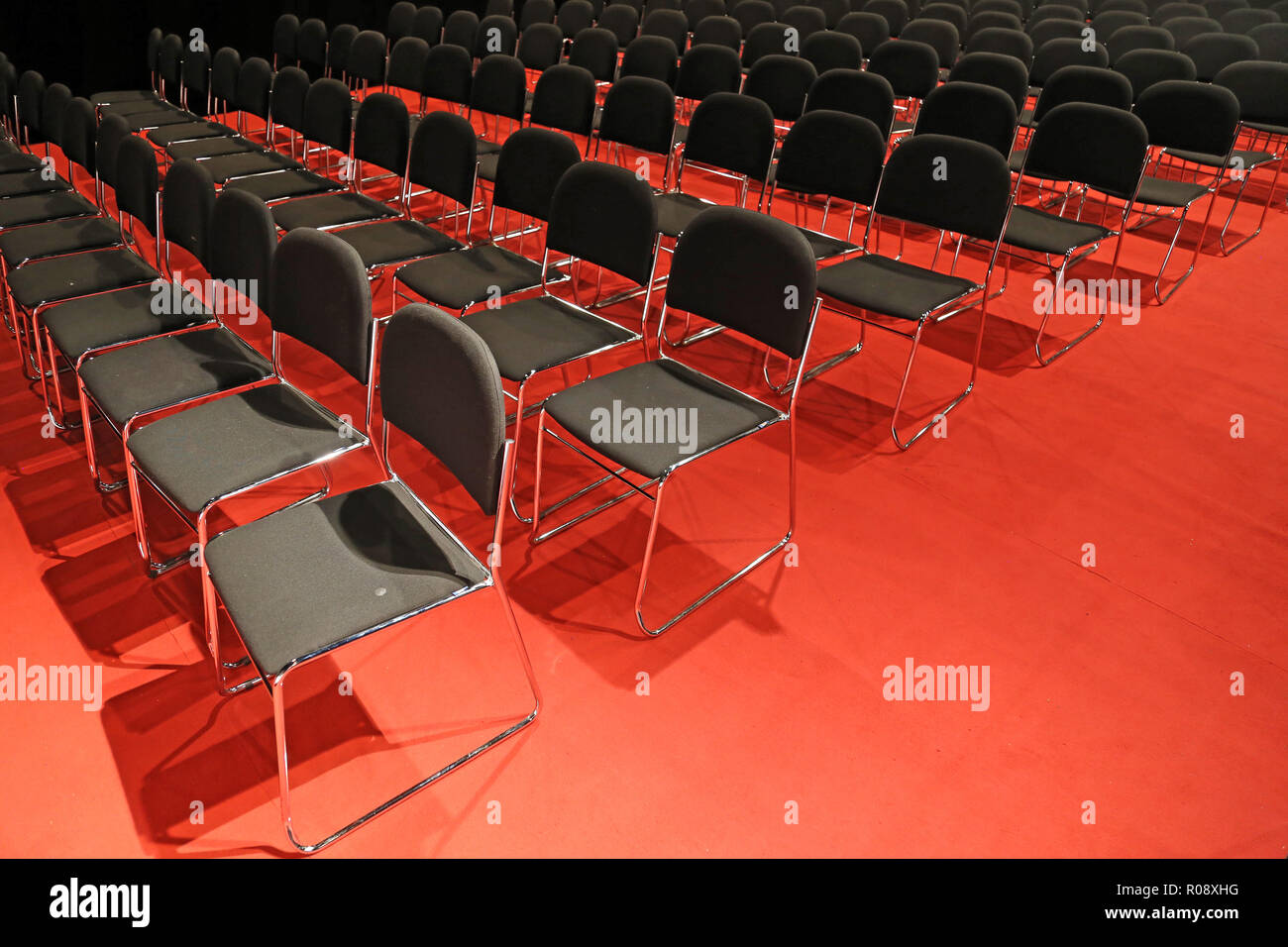 Rows of empty seats of an empty conference hall Stock Photo - Alamy