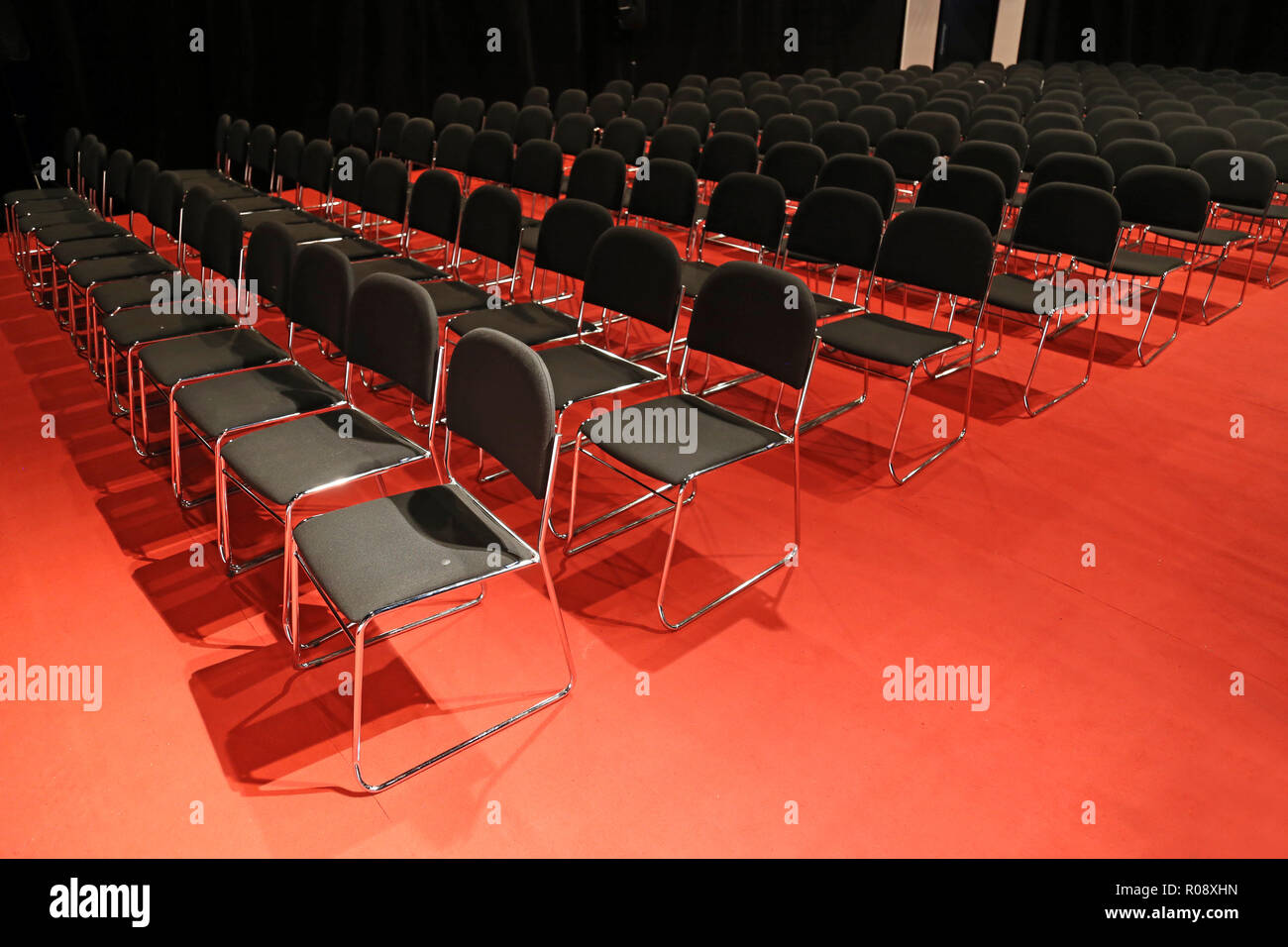 Rows of empty seats of an empty conference hall Stock Photo - Alamy