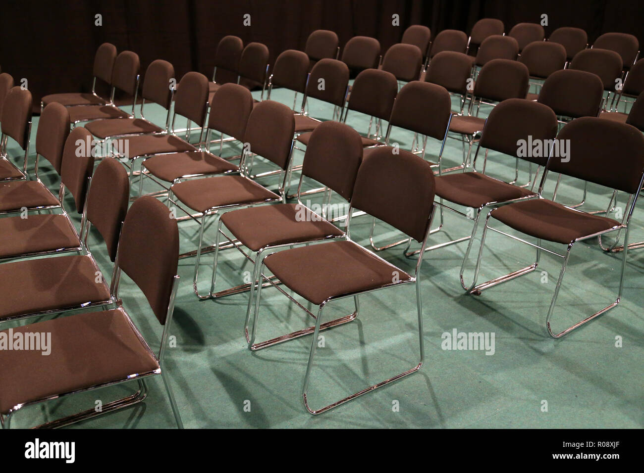 Rows of empty seats of an empty conference hall Stock Photo - Alamy