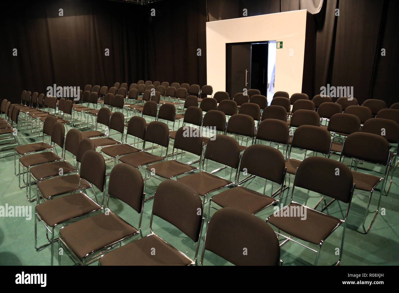 Rows of empty seats of an empty conference hall Stock Photo - Alamy