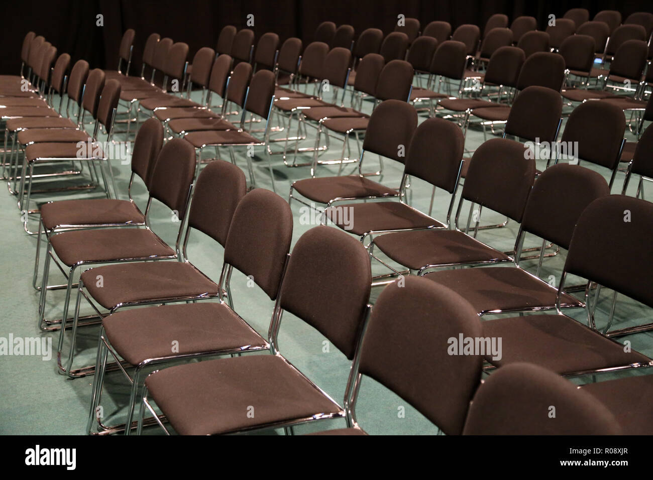 Rows of empty seats of an empty conference hall Stock Photo - Alamy