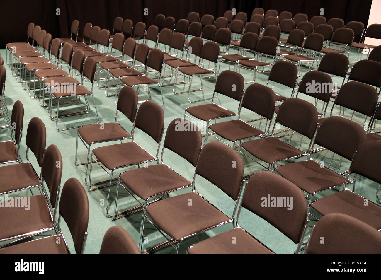 Rows of empty seats of an empty conference hall Stock Photo - Alamy