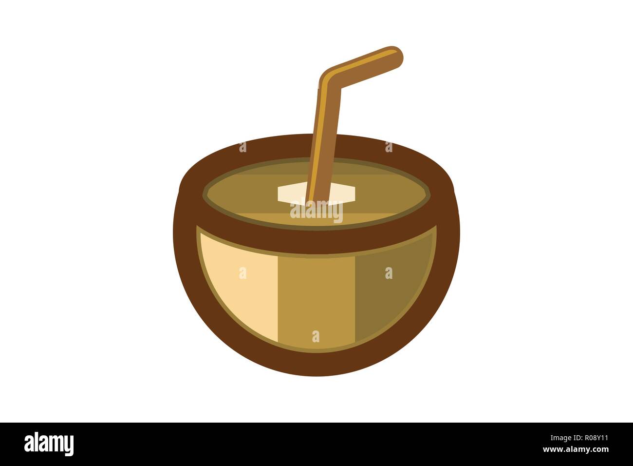 coconut and straws logo modern design inspiration Stock Vector Image ...