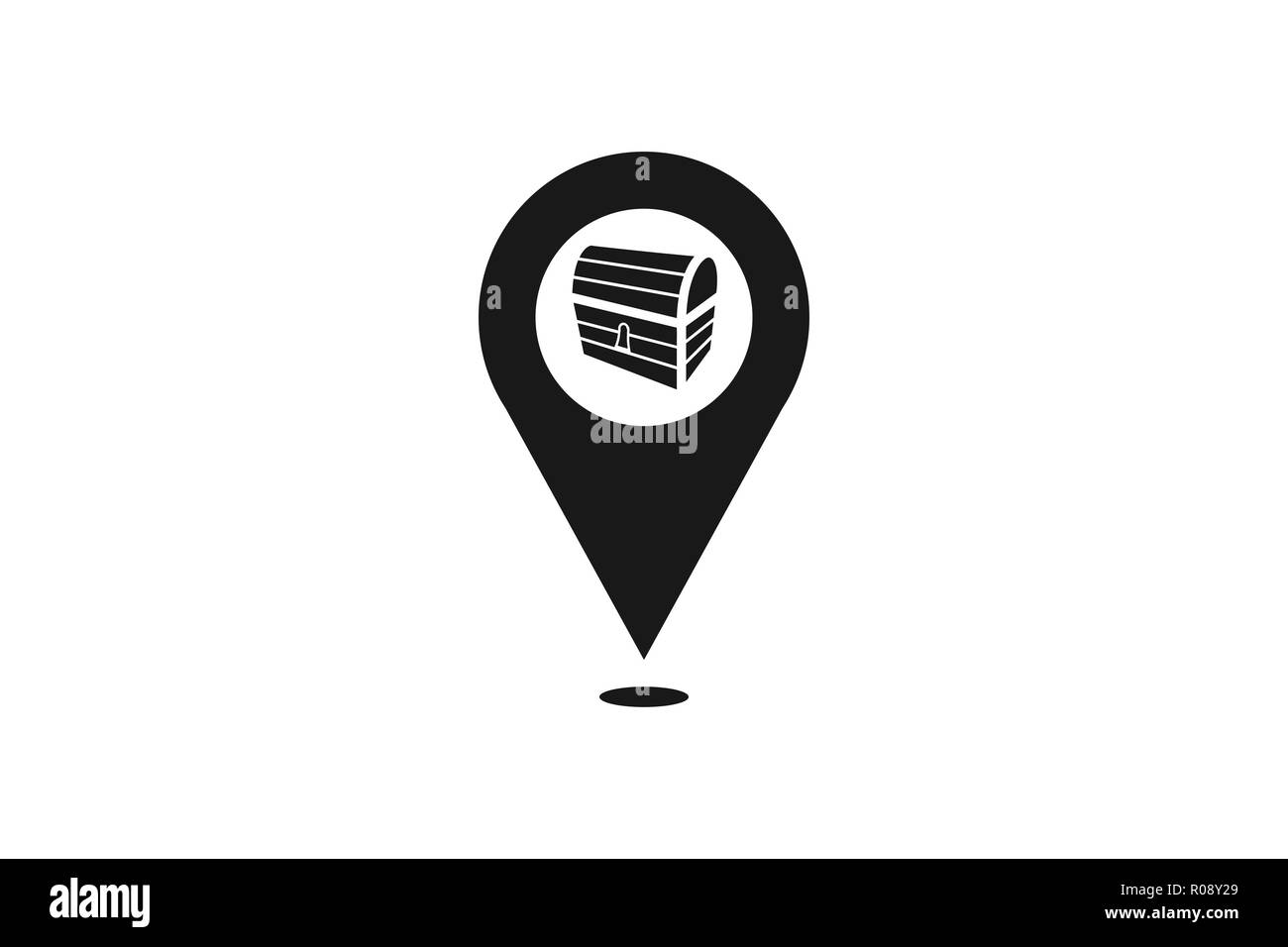 treasure chest and map point logo design inspiration Stock Vector Image ...