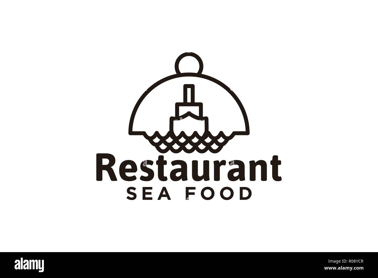 ship and cover plate restaurant logo Designs Inspiration Isolated on ...