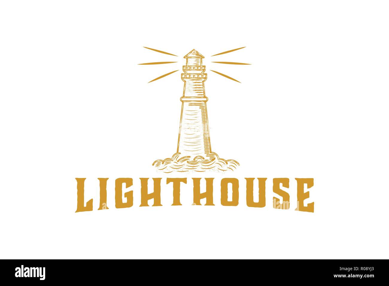 hand drawn Light house Designs Inspiration Isolated on White Background ...