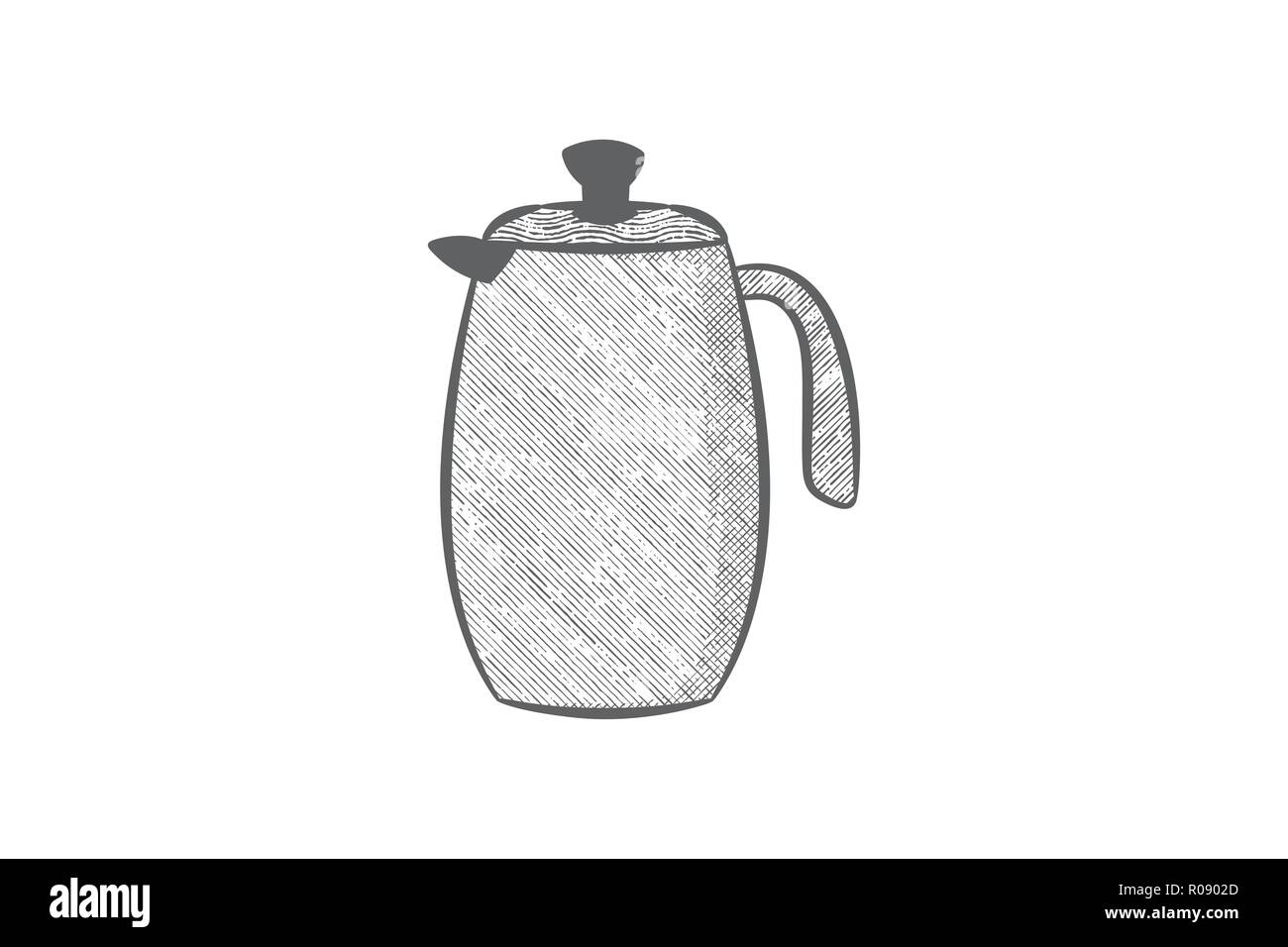 hand drawn tea pot jar logo Designs Inspiration Isolated on White ...