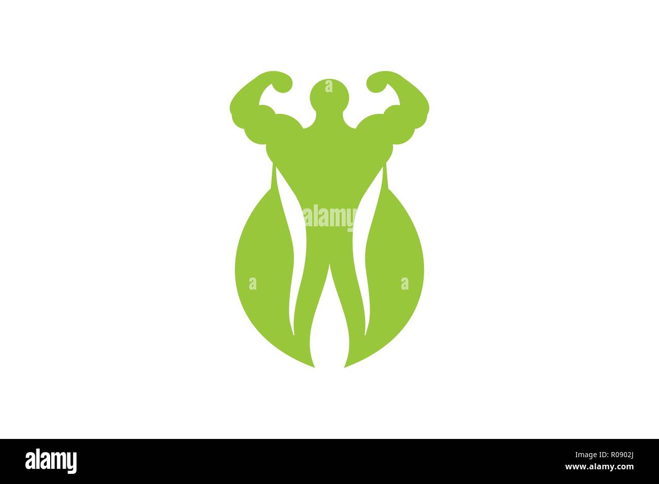 muscle, green leaf, healthy food athlete logo Designs Inspiration ...