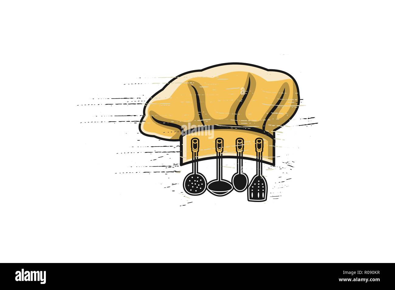 Chef hat and kitchen tool design inspiration Isolated On white ...