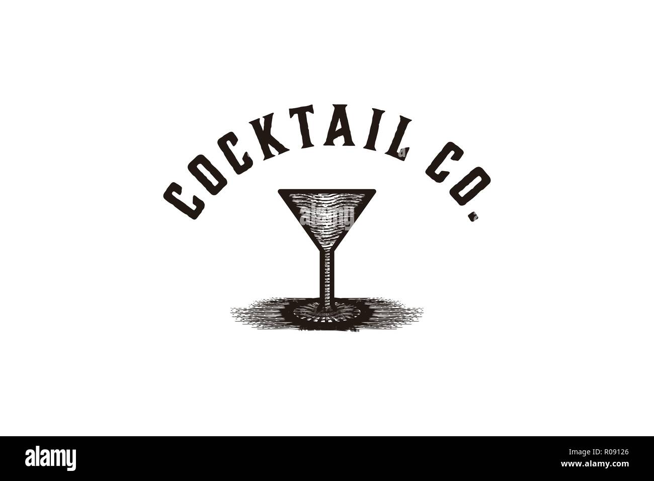 hand drawn of glass, cocktail logo Designs Inspiration Isolated on ...