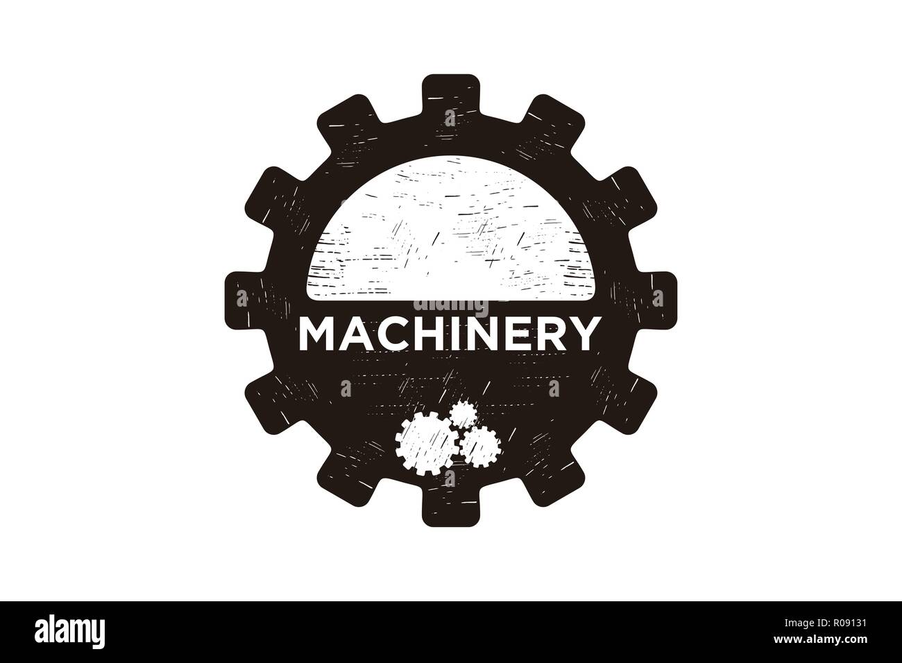 vintage gear machinery logo label Designs Inspiration Isolated on White ...