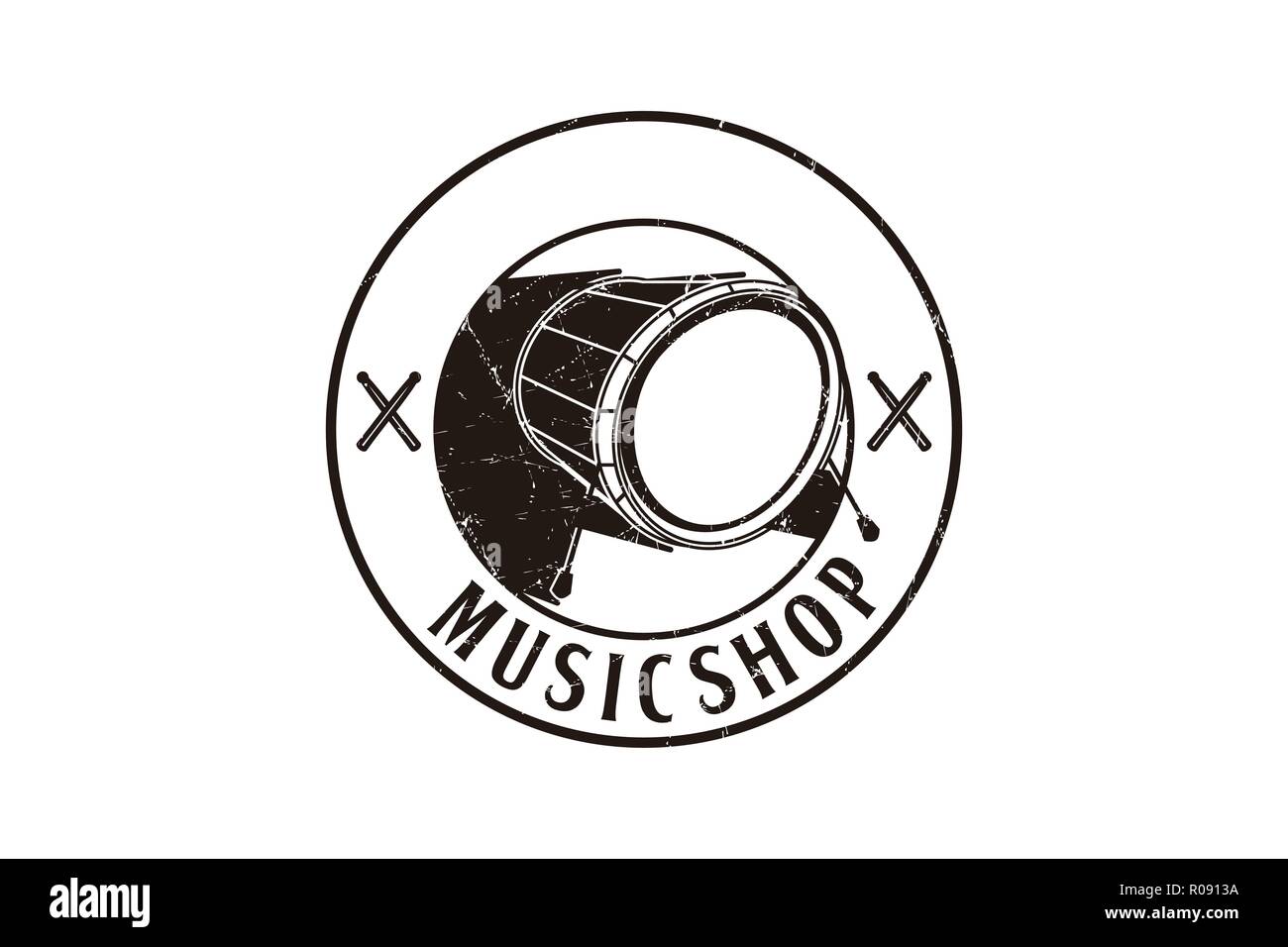 drum, music shop, musical logo Designs Inspiration Isolated on White ...