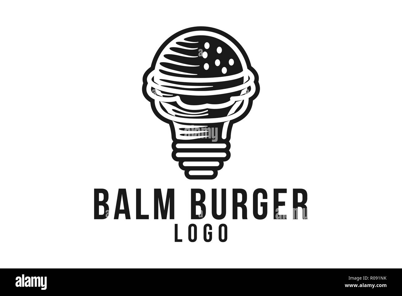 bulb and burger, fast food idea logo Designs Inspiration Isolated on ...