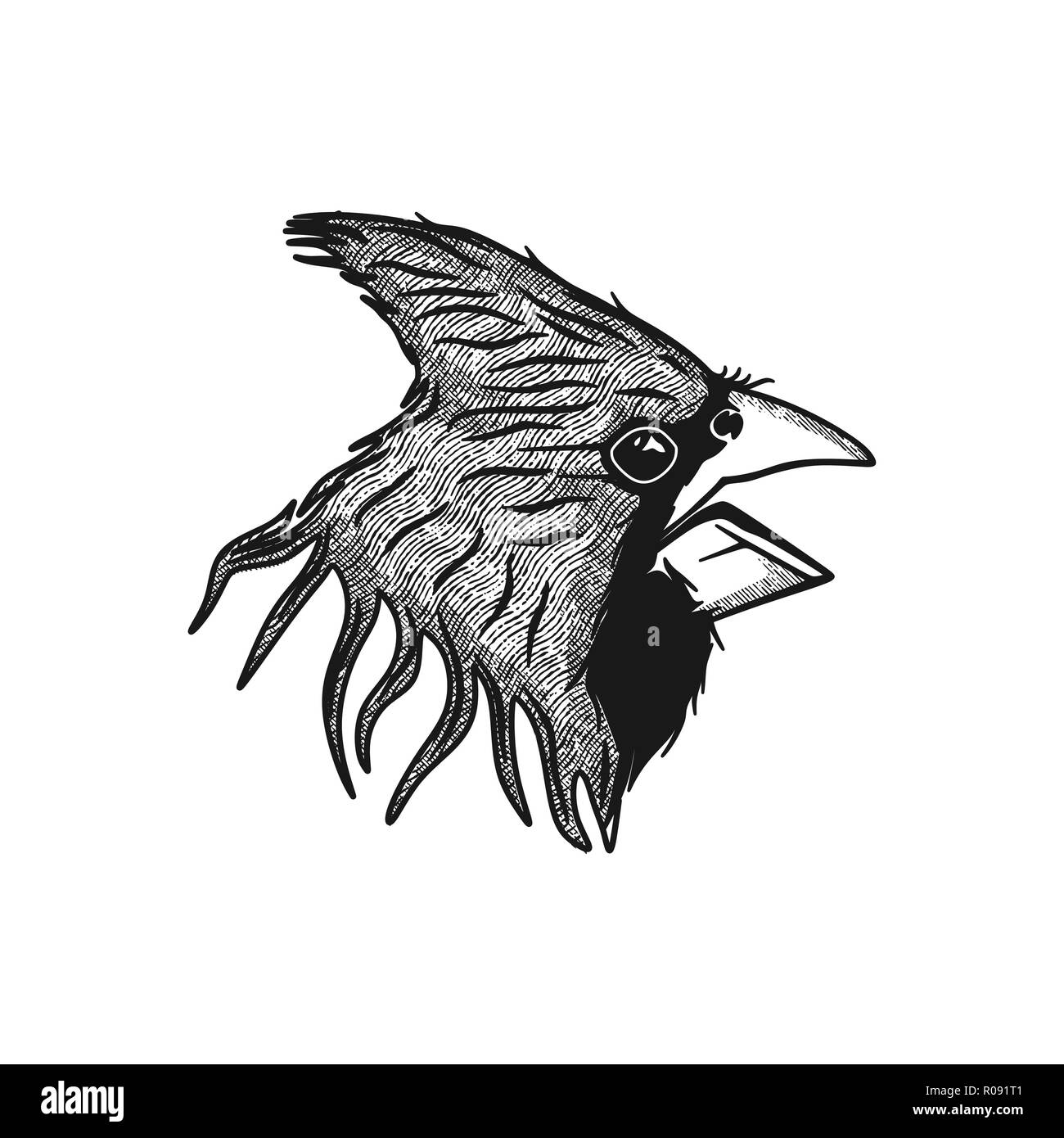 Eagle bird head ink Cut Out Stock Images & Pictures - Alamy
