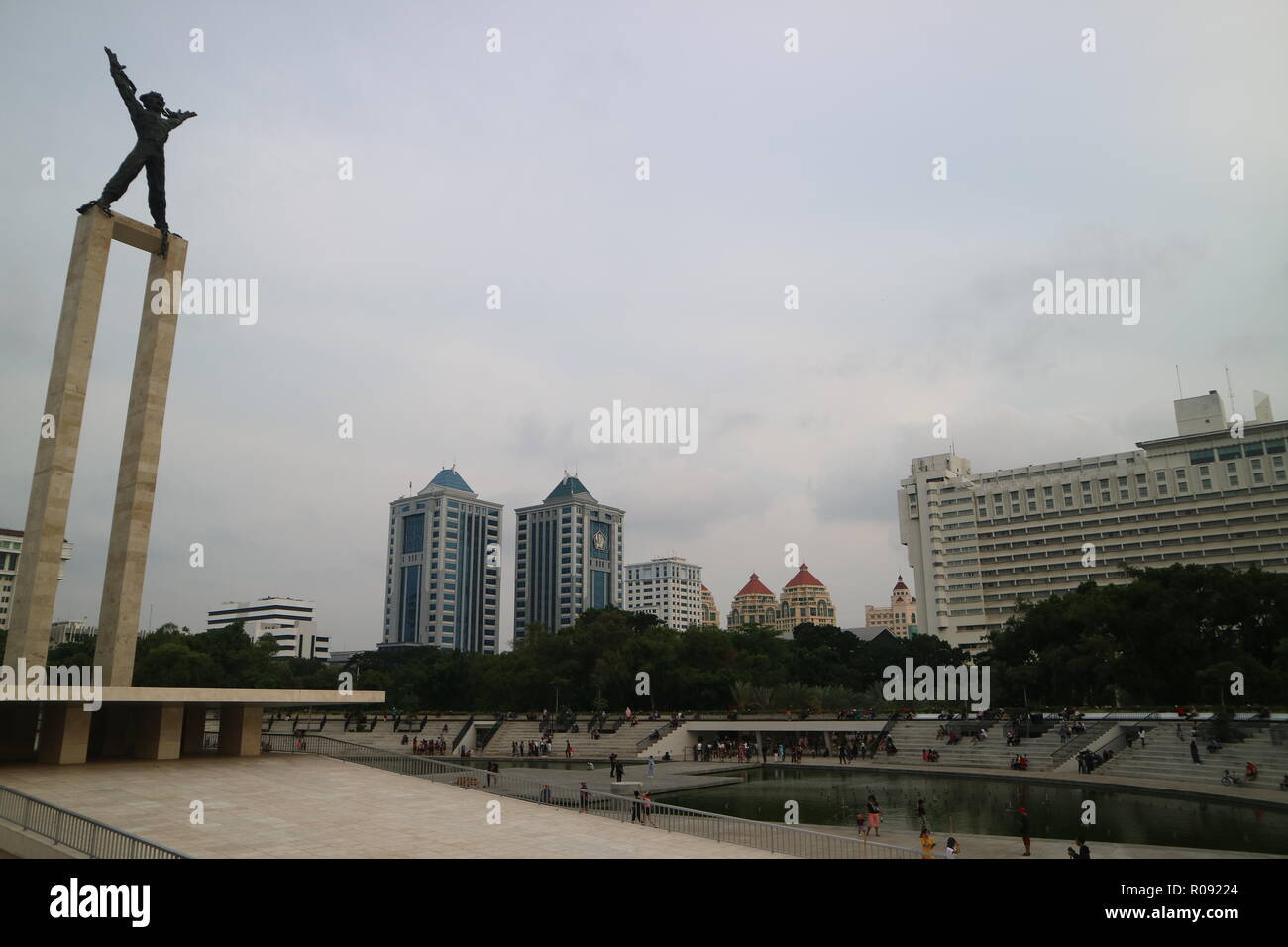A statue of West Irian Liberation Monument at Lapangan Banteng Stock ...